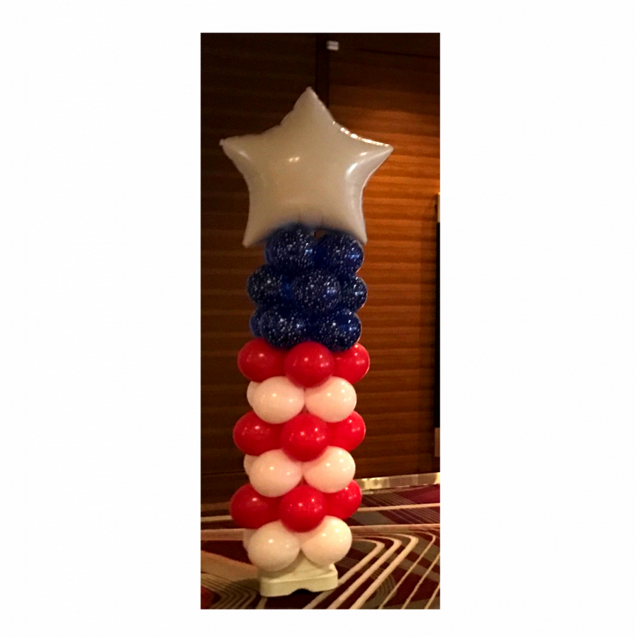 Balloon Column With 90cm (36") Foil Balloon Top